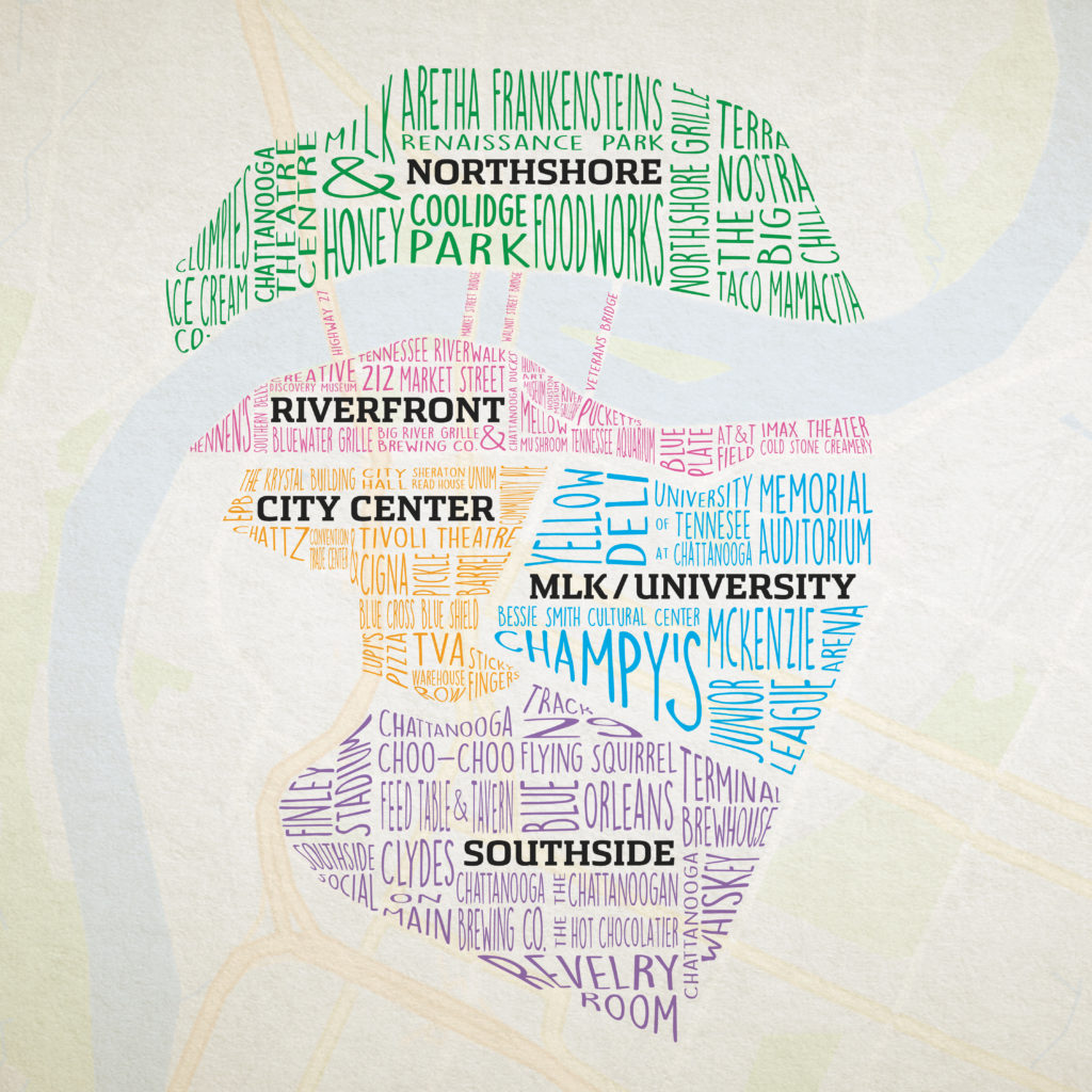 CHATTANOOGA DOWNTOWN DISTRICTS - POSTER & T-SHIRT DESIGN - Hunter ...